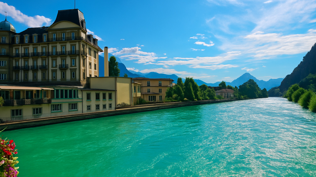 Great Beauty of Interlaken, Switzerland – Walking Tour 4K