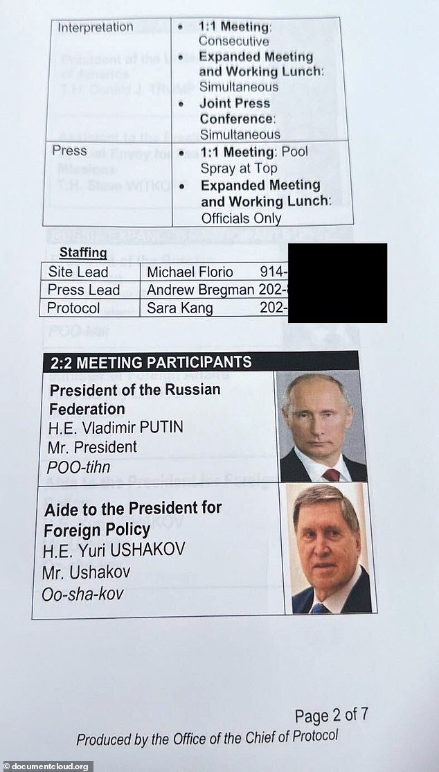 Vladimir Putin's surprising lunch menu for meeting with Donald Trump is ...
