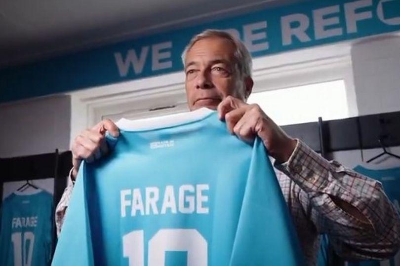 Nigel Farage mocked over launching Reform FC football shirts after ...