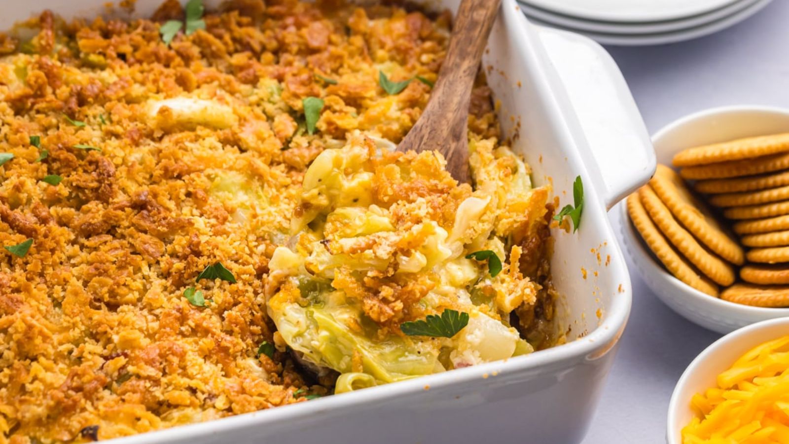 16 golden comfort food classics with a Ritz cracker topping