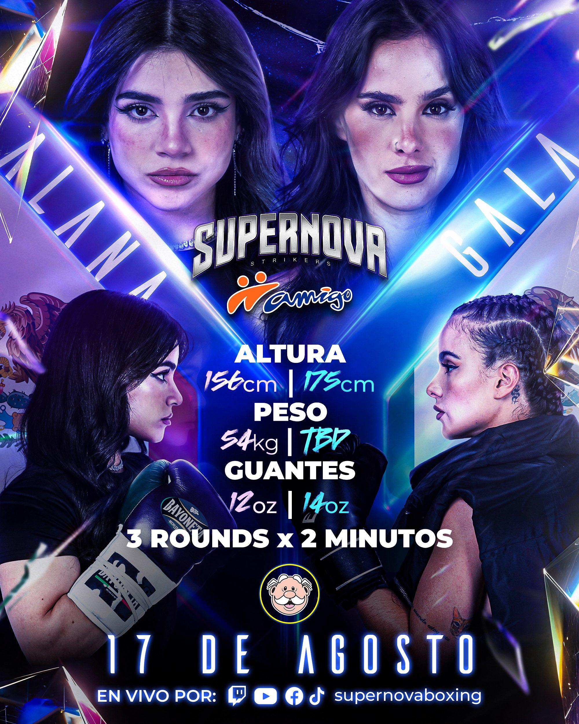 Alana Flores vs Gala Montes. Resumen pelea de BOX Supernova Strikers 2025