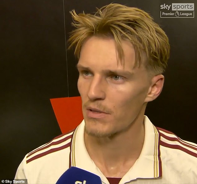 Fans are all saying the same thing after Sky Sports' half-time interview with Martin Odegaard