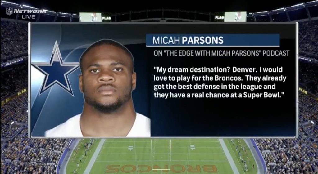 NFL broadcast falls for fake Micah Parsons quote