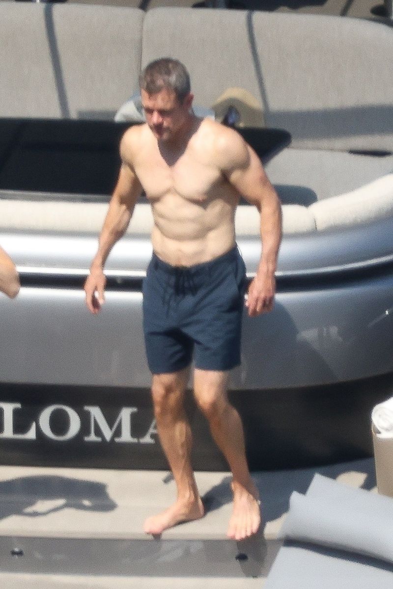 Matt Damon flaunts abs with Luciana Barroso in a bikini on Ibiza yacht