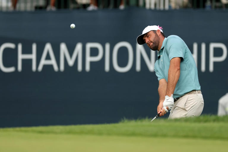 Scottie Scheffler holes insane 82-foot chip shot to save comeback win ...