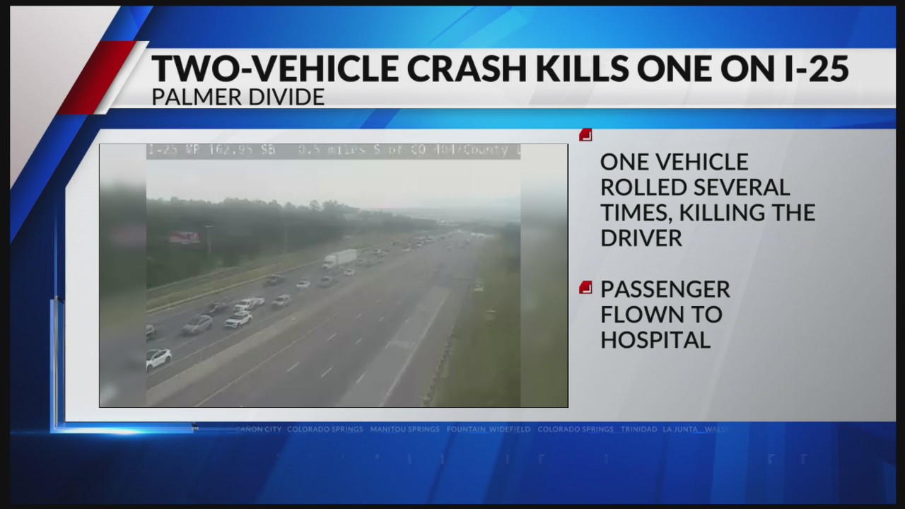 Two-vehicle crash kills one on northbound I-25 at Palmer Divide
