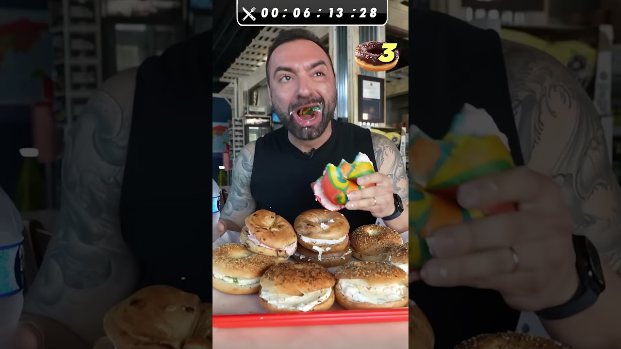 Watch me tackle this bagel mukbang!