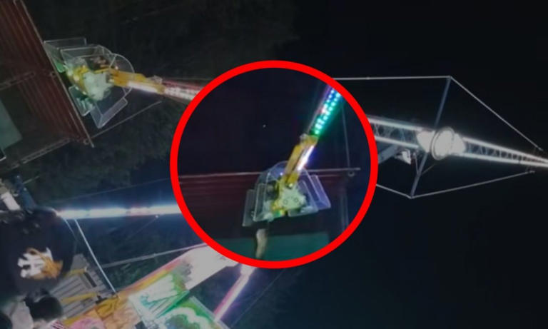 Captan el momento exacto en el que usuarios de juego mecánico en ...