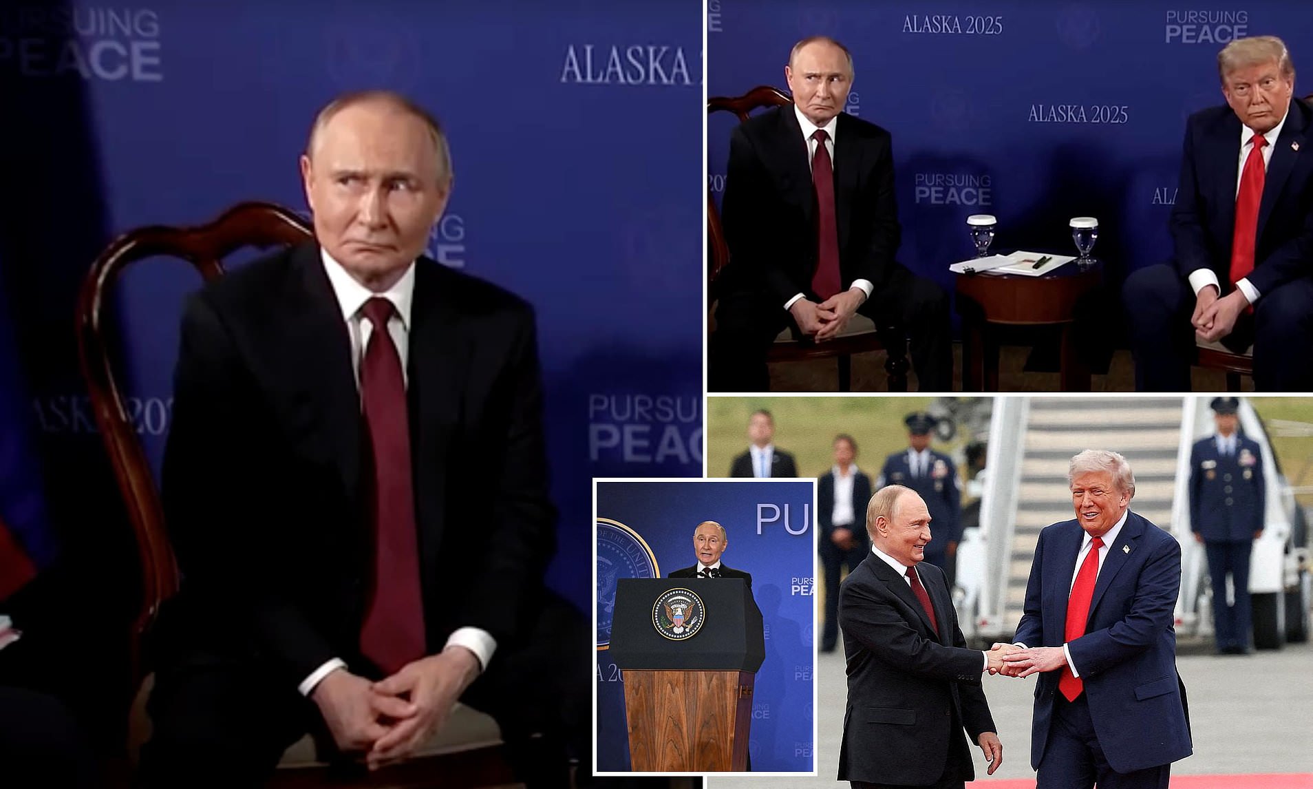 Moment flustered Putin winces as he's bombarded with questions from the ...