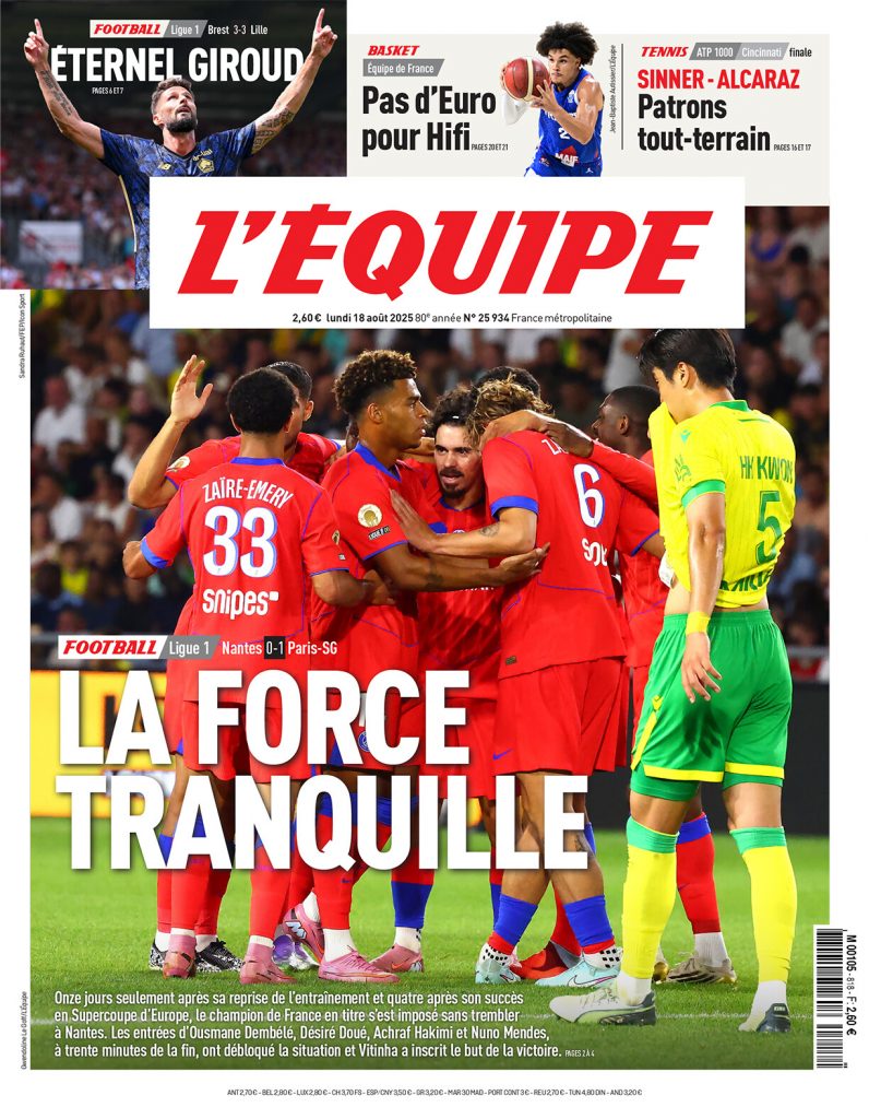 Revue de Presse PSG : Ligue 1, FC Nantes, Zabarnyi…