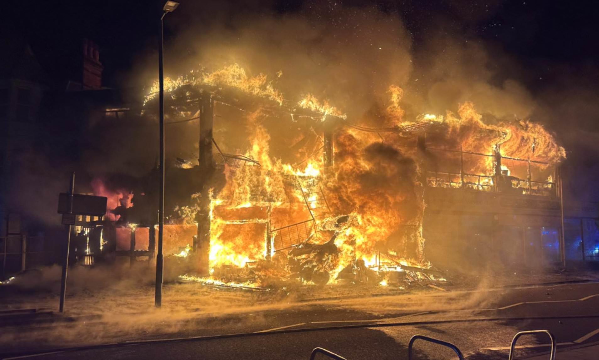 Firefighters rush to put out raging inferno in Clacton town centre