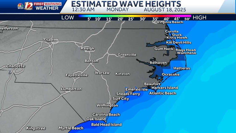 Rip currents, big waves, and water rescues reported in North Carolina when Erin was near