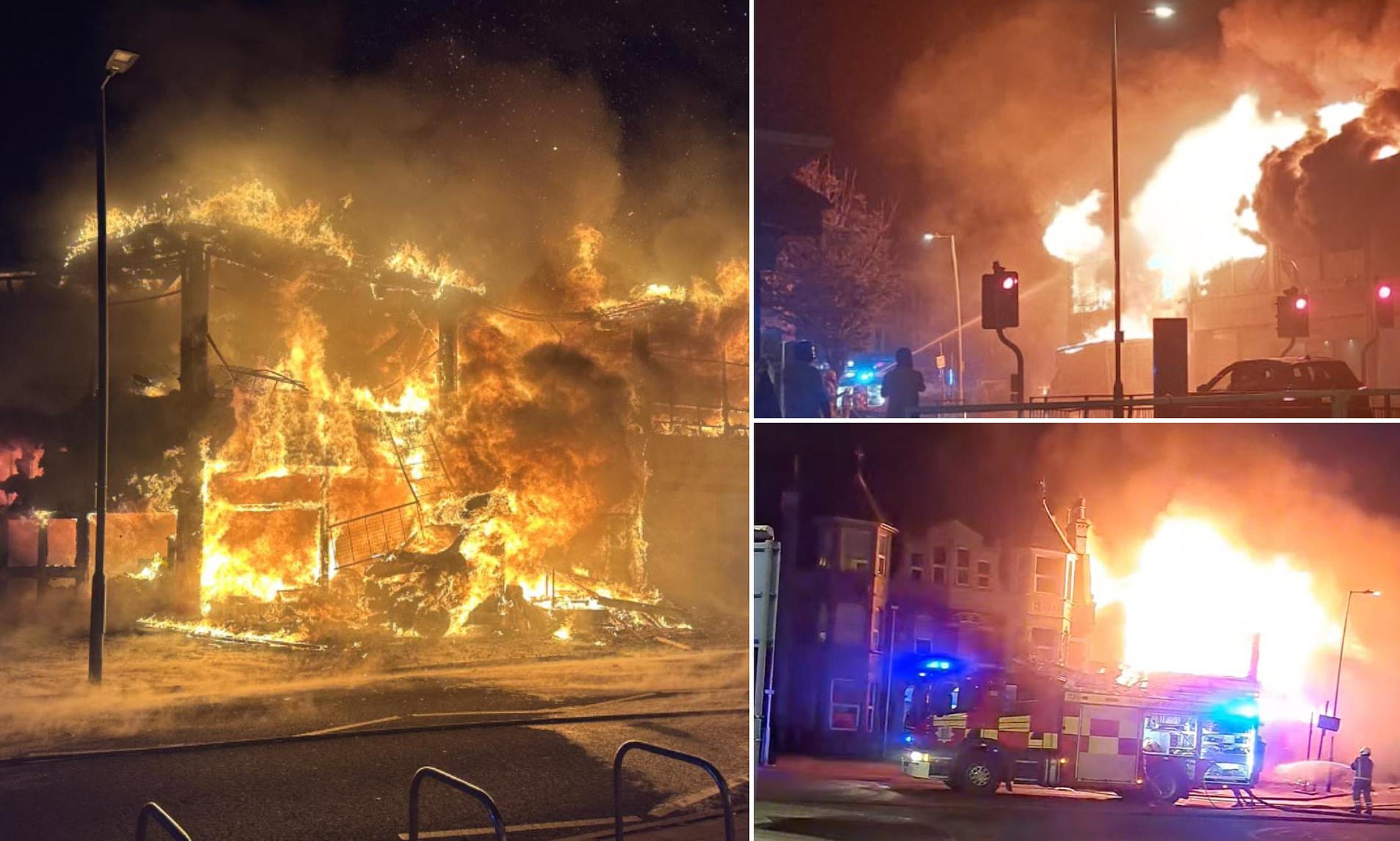 Firefighters rush to put out raging inferno in Clacton town centre