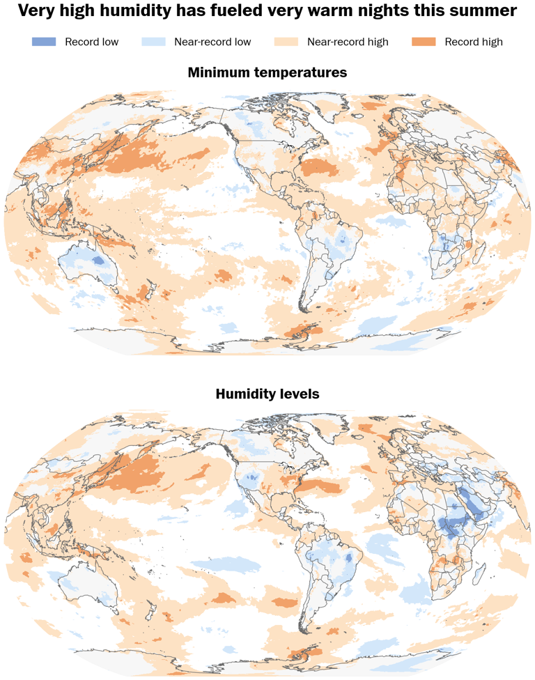 How surging summer humidity is making nights hotter
