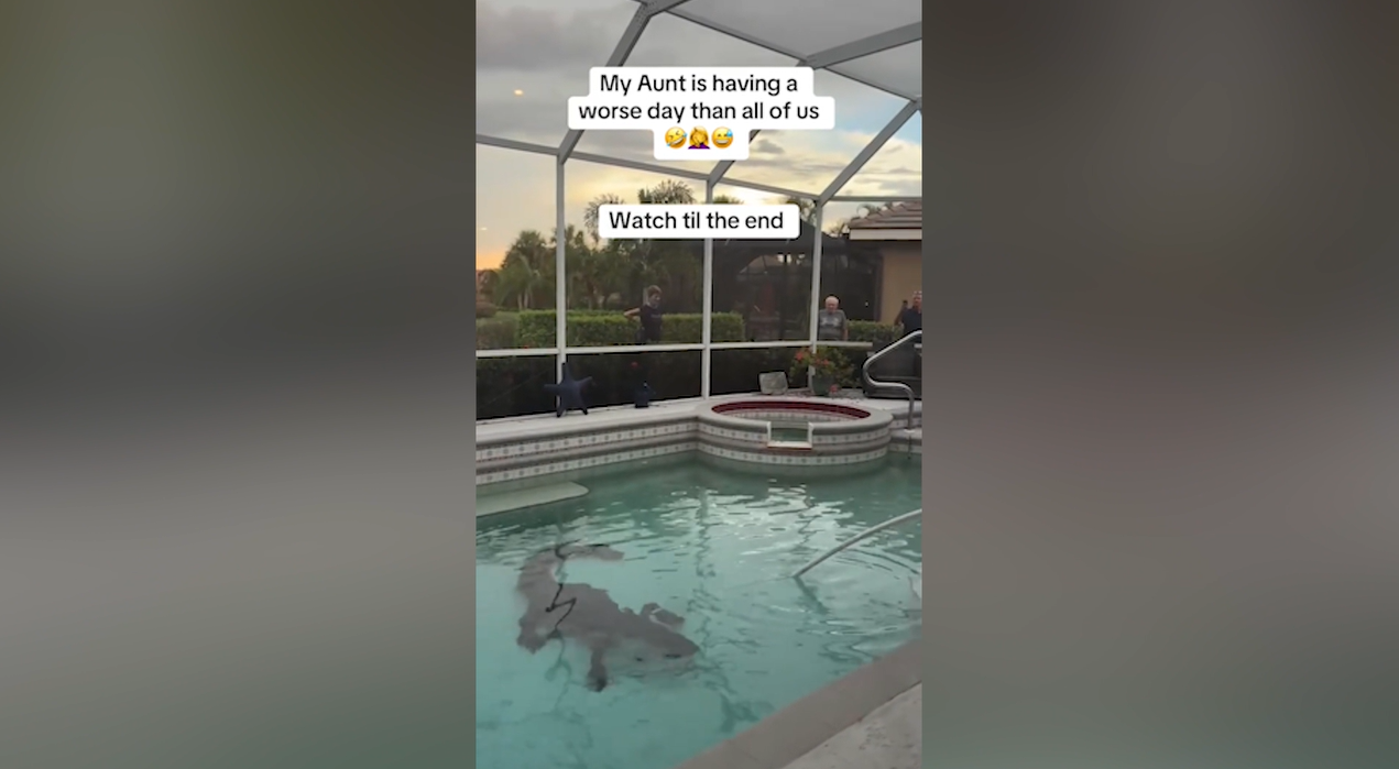 Woman 'Scared Half To Death' When She Sees Who's In Her Pool
