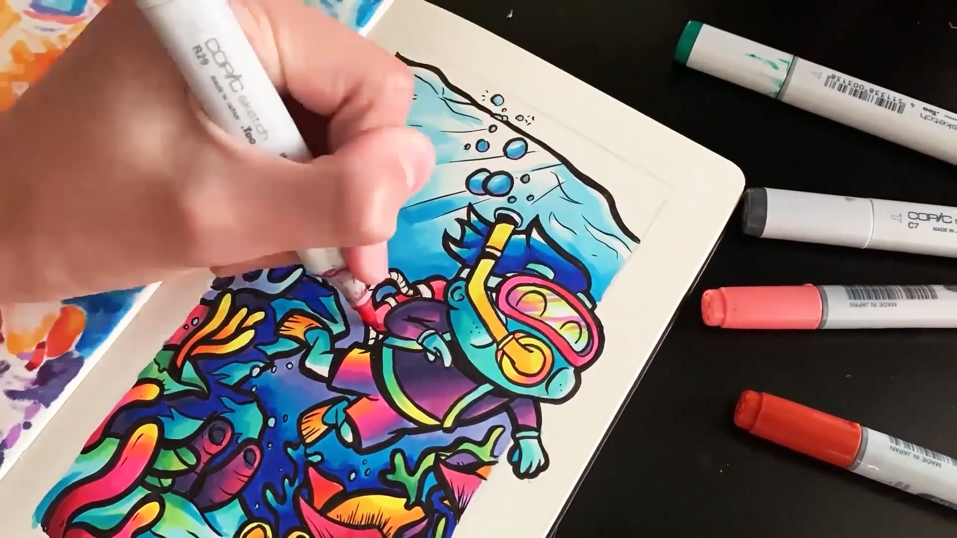 Drawing an Underwater Scene in Doodle Style
