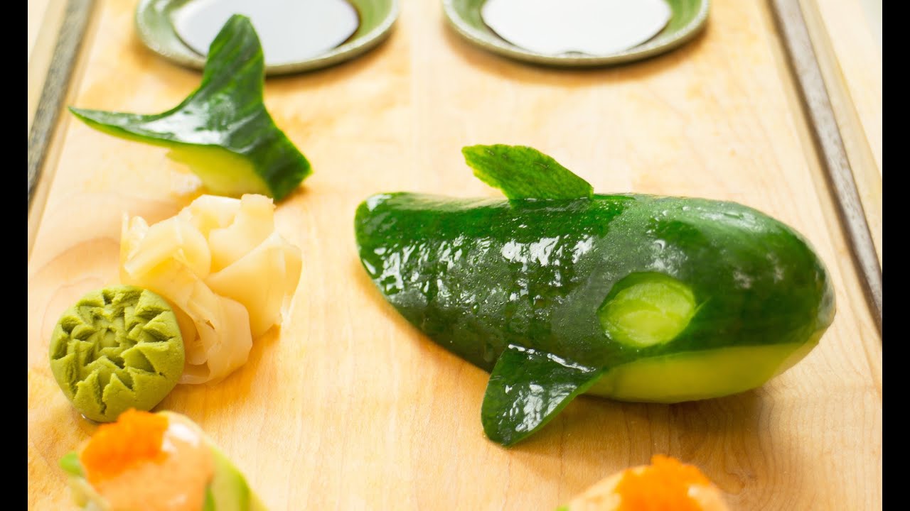 Make This Adorable Cucumber Whale for Your Next Seafood Dish