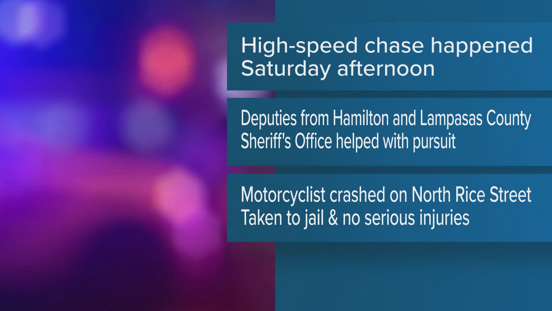 High Speed Motorcycle Chase In Hamilton County Leads To Crash