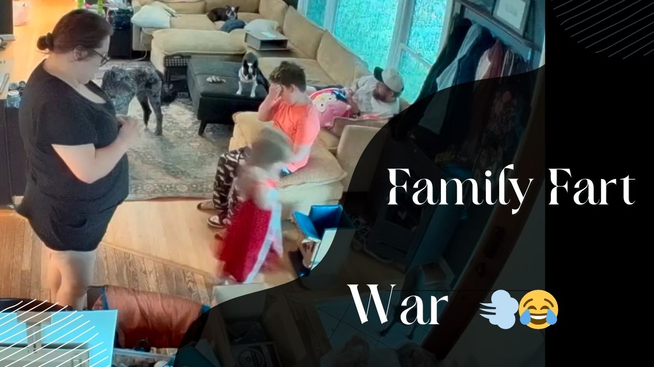 Woman lets out back-to-back farts on her kids and laughs with pride