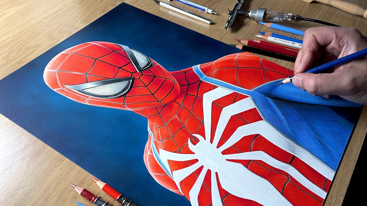Spider-Man 2 Drawing: Crazy Realistic PS5 Art Time-Lapse!