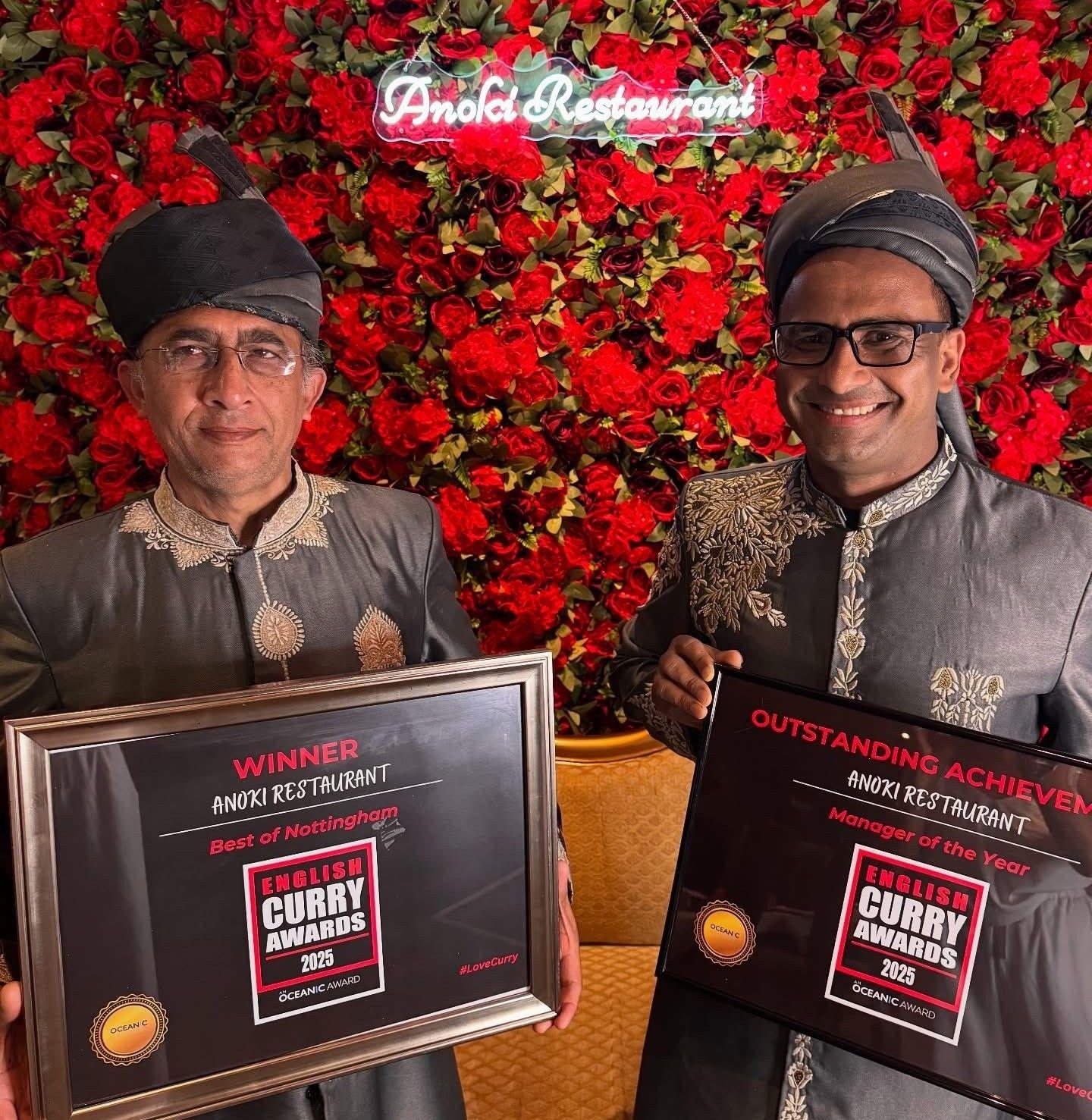 Anoki Nottingham celebrates double win at The English Curry Awards 2025