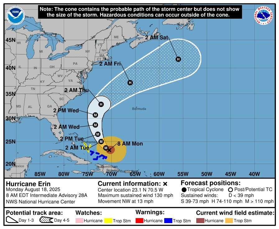Erin: Evacuations ordered in North Carolina