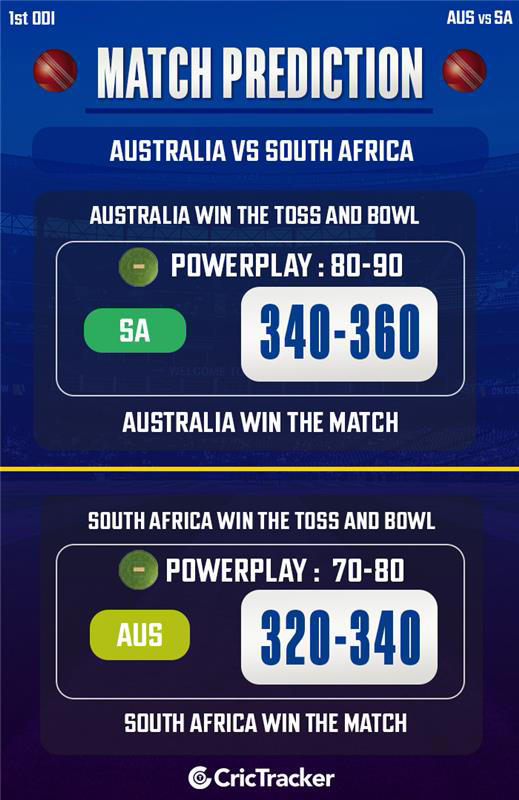Australia vs South Africa Match Prediction, 1st ODI – Who will win today’s match between AUS vs SA?
