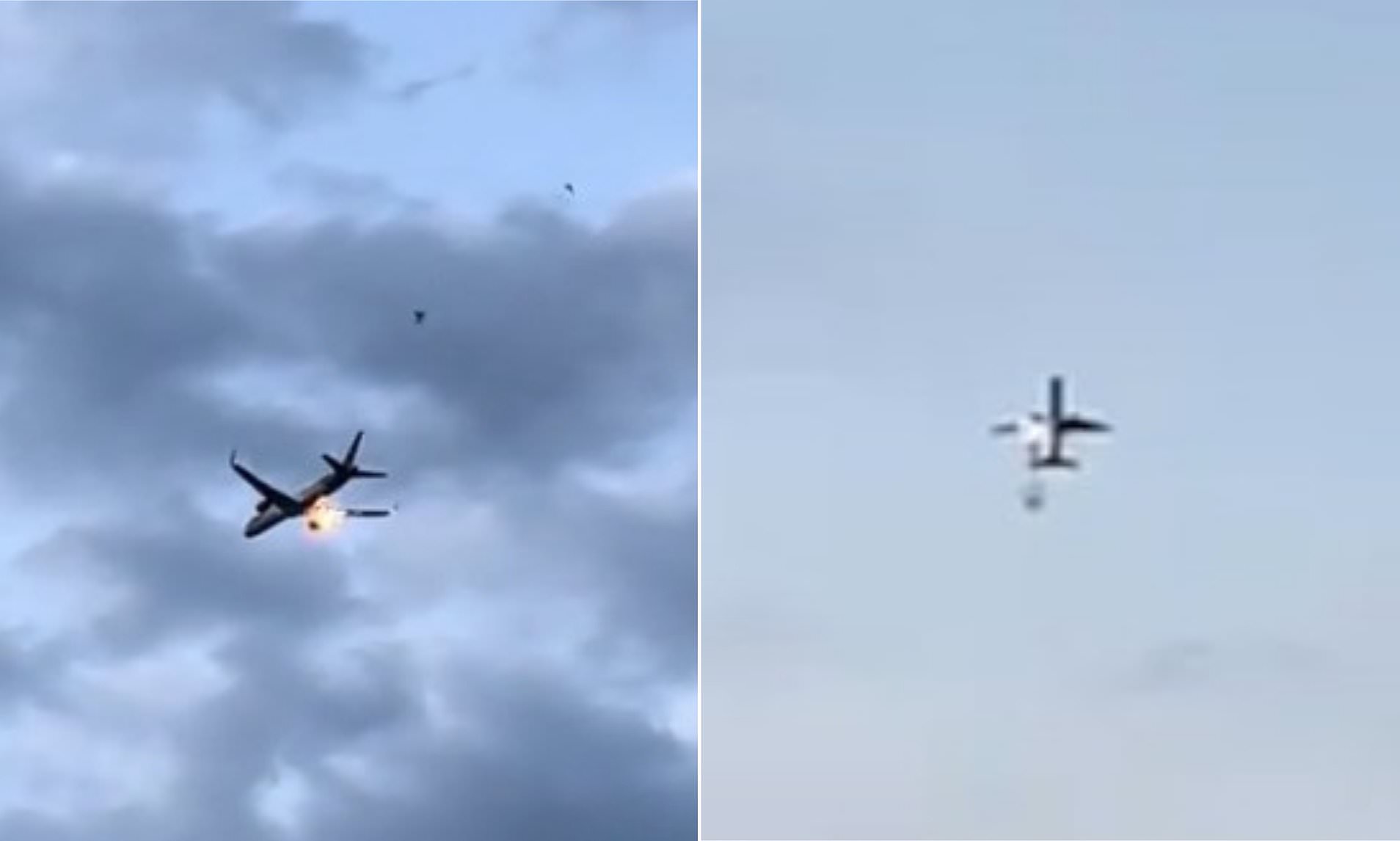 Boeing passenger jet's engine catches fire prompting emergency landing ...