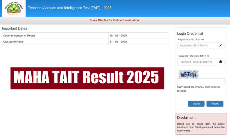 MAHA TAIT Result 2025 Released mscepune.in, Check Steps to Download Scorecard PDF - Link Here