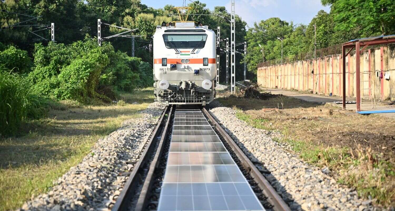 Historic first! Railways set up solar panel system between tracks