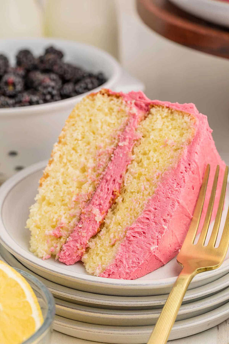 Light and Luscious Lemon Layer Cake with Blackberry Buttercream