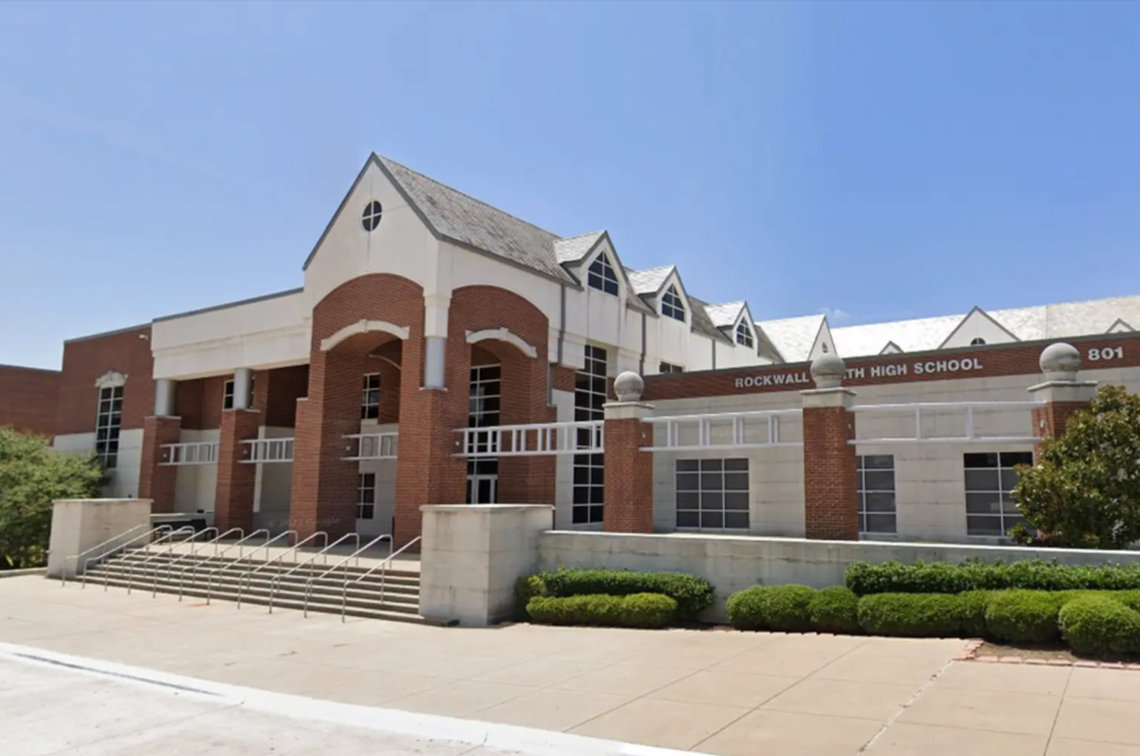 Nazi Germany flags unfurled on side of Rockwall-Heath High School in ...