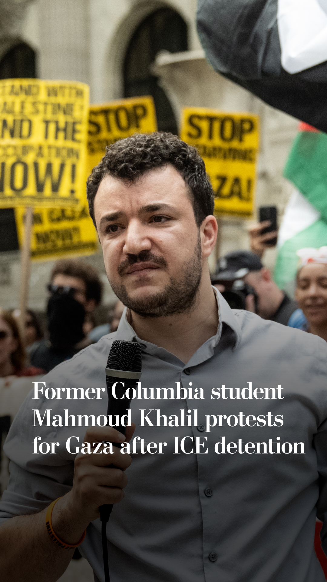 Mahmoud Khalil protests for Gaza after ICE detention