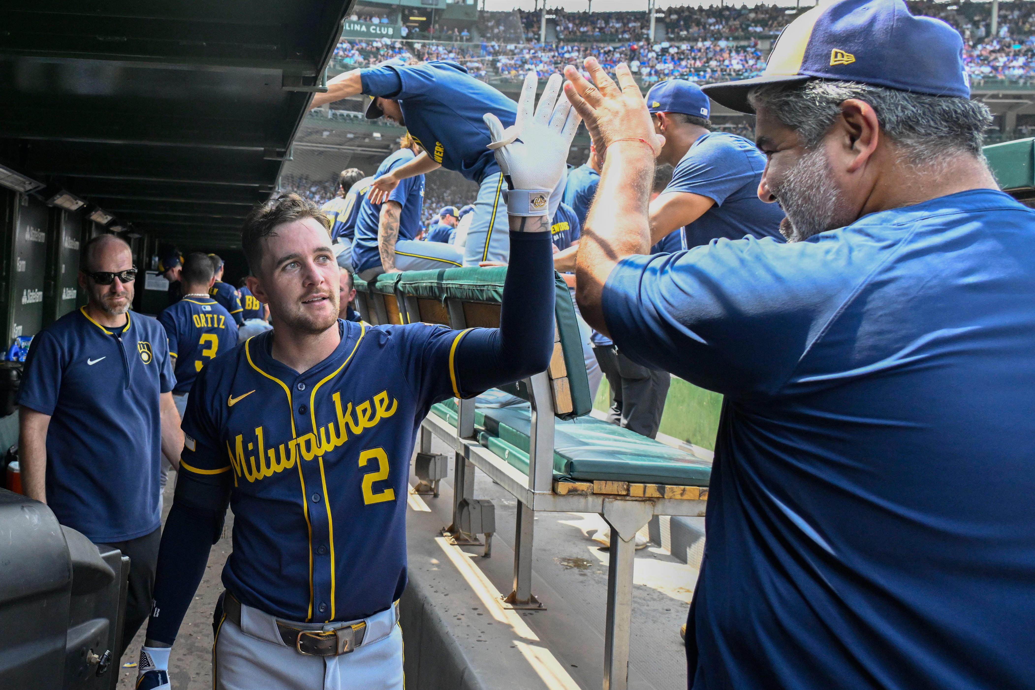 'Let's go Brewers' chants rain down at Wrigley as Freddy Peralta ...