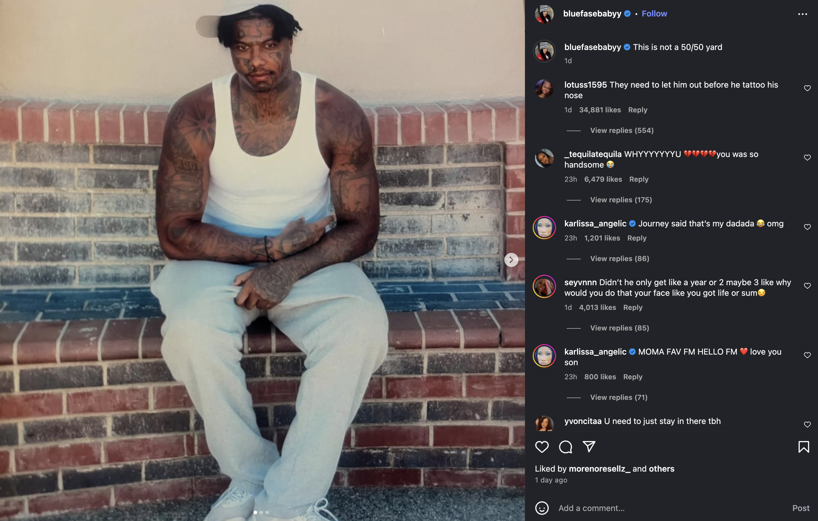 Blueface Shares Prison Photos Showing Off His New Physique