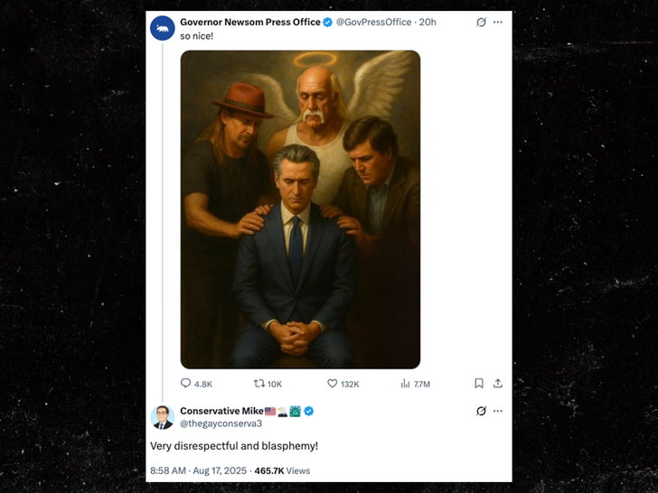 Gavin Newsom Trolls Trump, Posts A.I. Pic of MAGA Celebs Blessing ...