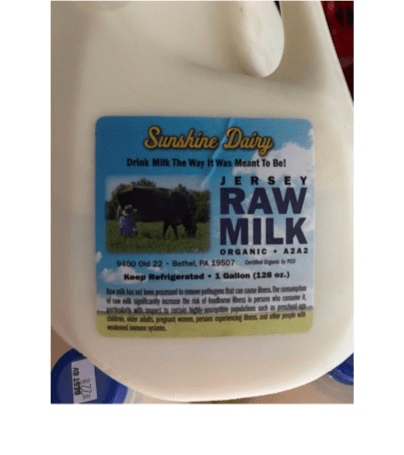 Warning issued for raw milk sold in Pennsylvania due to possible ...