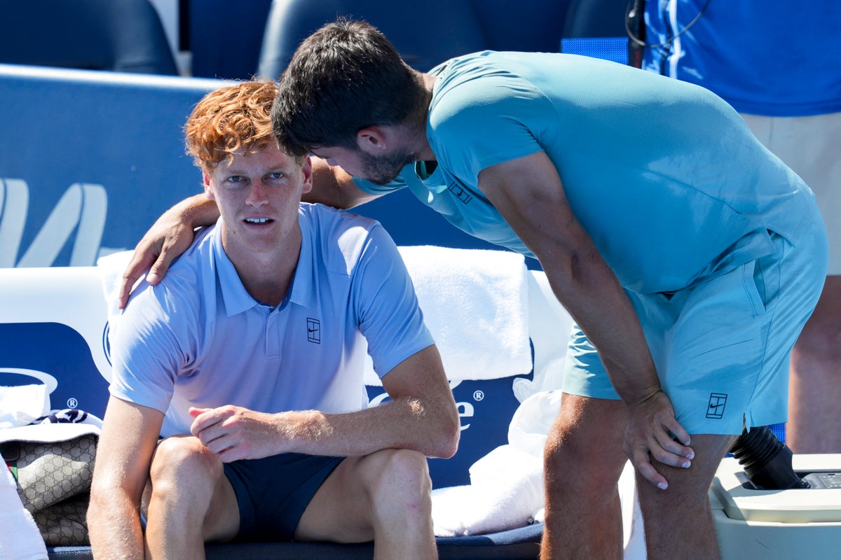 Jannik Sinner retires after just five games as Carlos Alcaraz wins ...