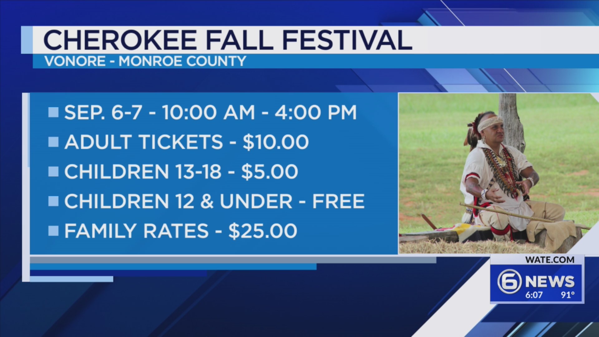 34th annual Cherokee Fall Festival returns to Vonore next month