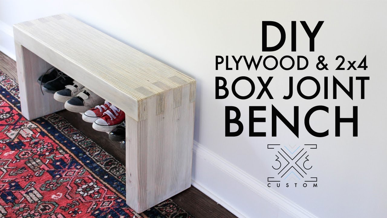 DIY Plywood and 2x4 BOX-JOINT Bench - Without Cutting Joinery
