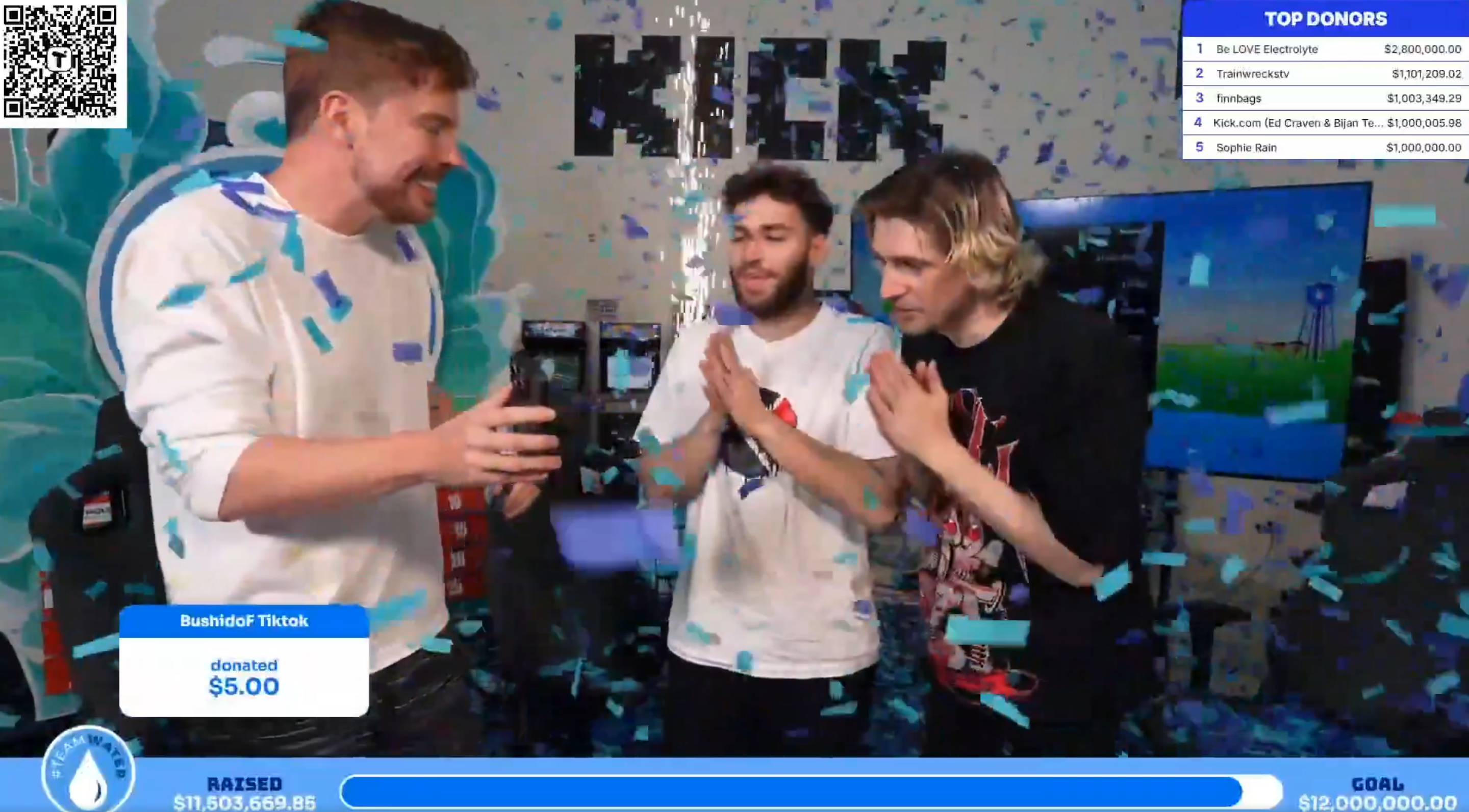 12 Million Dollars In 18 Hours: MrBeast & Friends Live For TeamWater