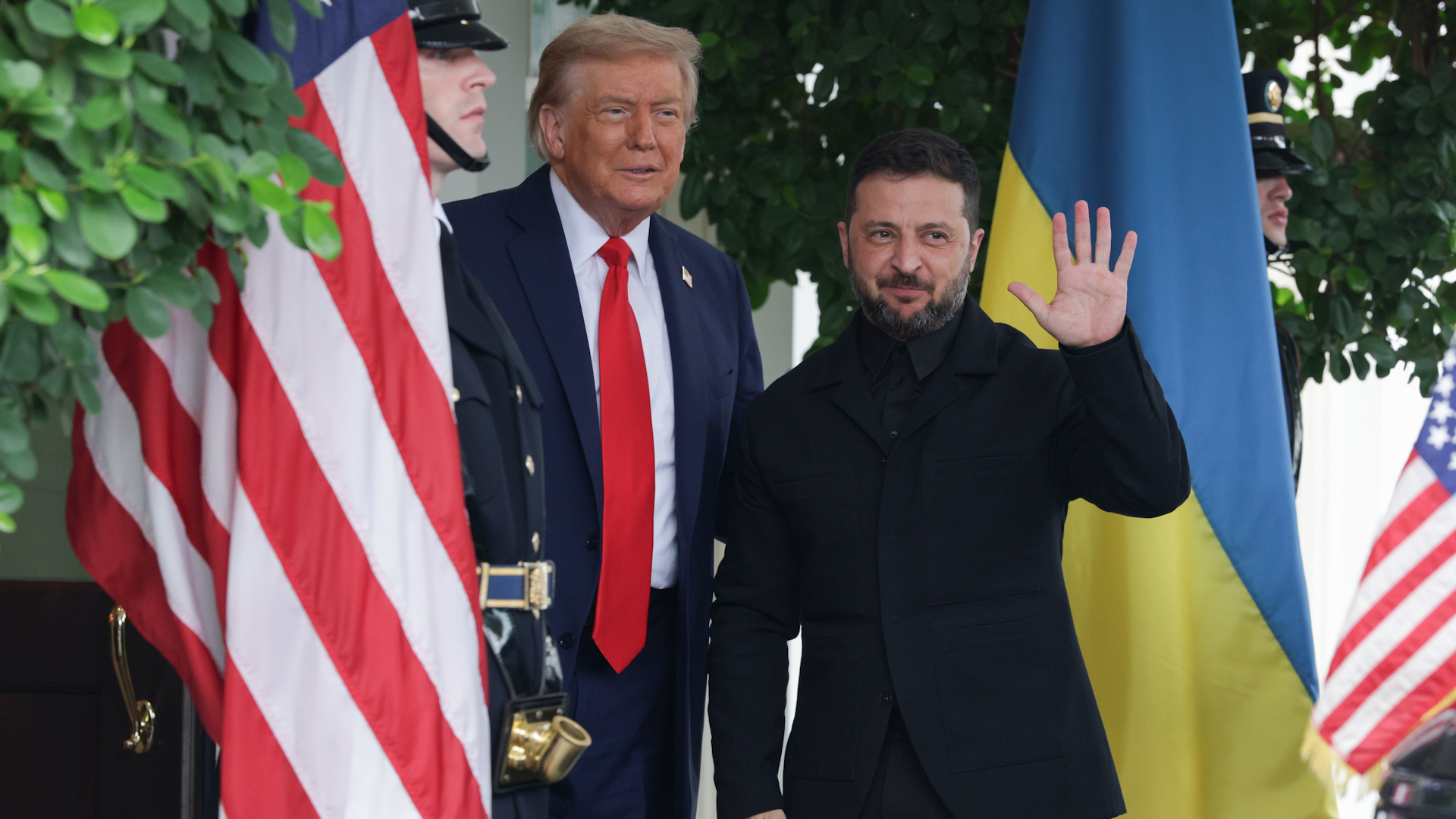 Zelensky Arrives At White House In Black Suit