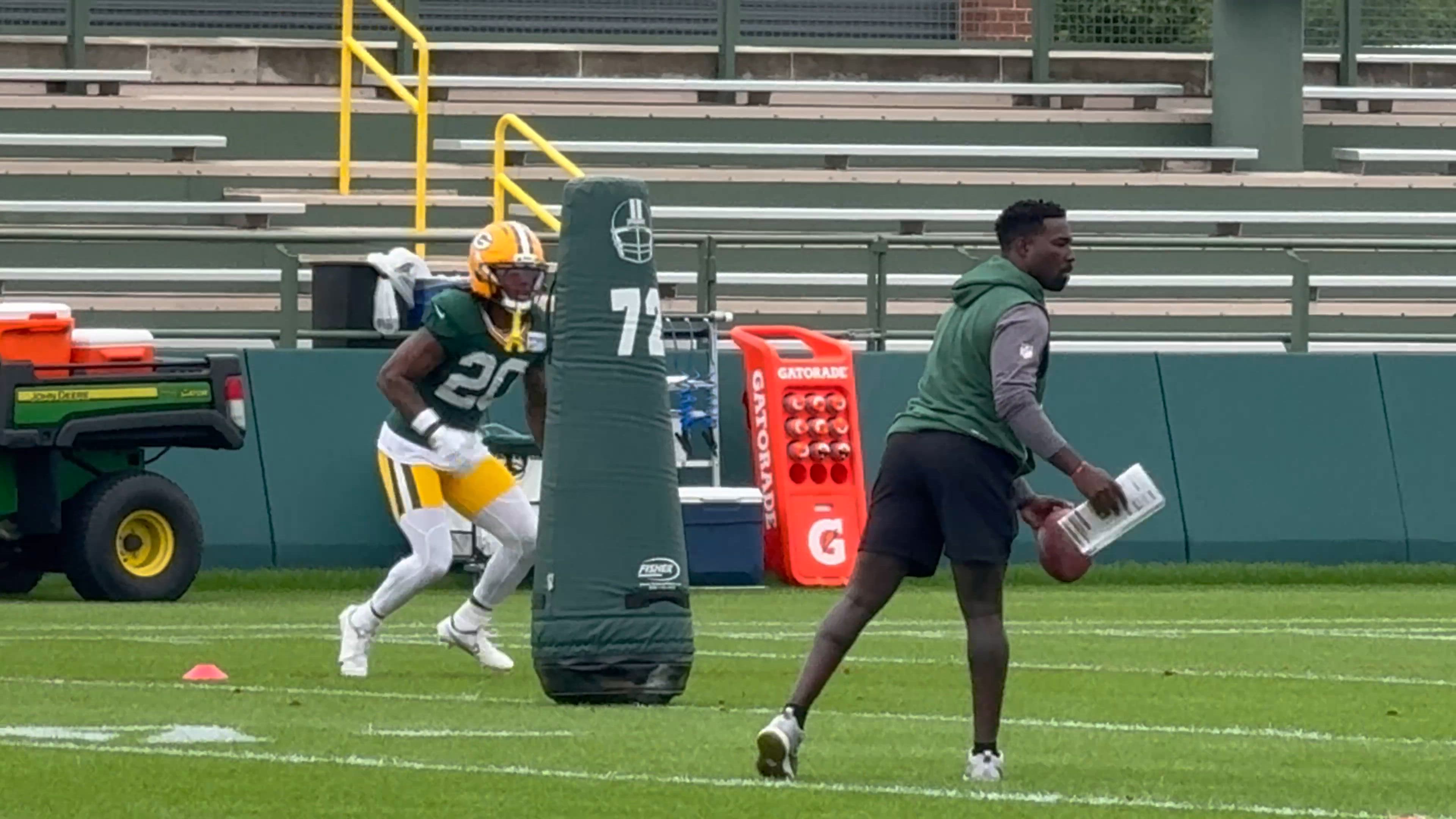 Defensive Back Drills at Packers Training Camp on Aug. 18