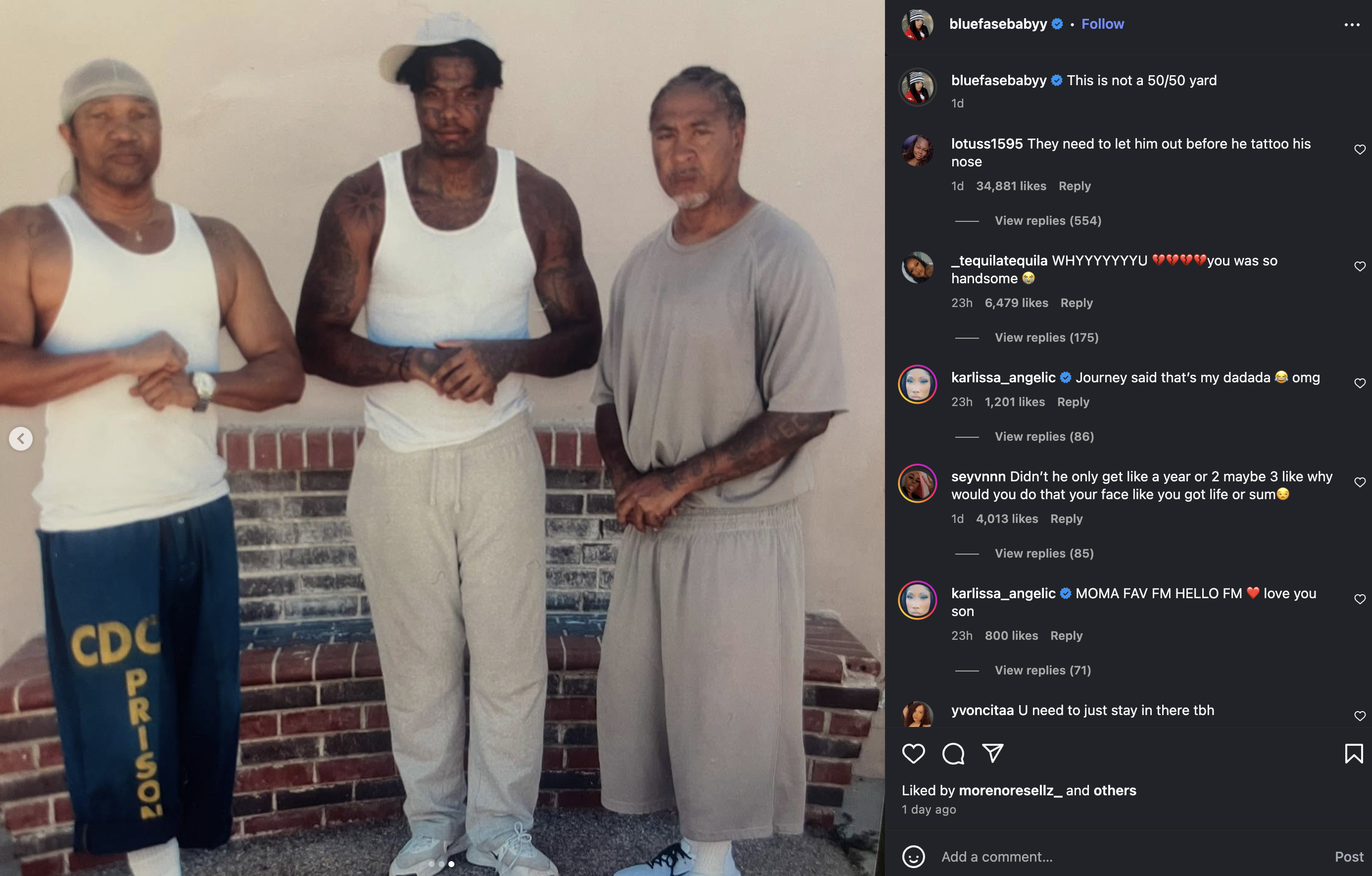 Blueface Shares Prison Photos Showing Off His New Physique