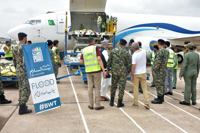 PAF airlifts 48 tonnes of relief goods from Karachi to Peshawar