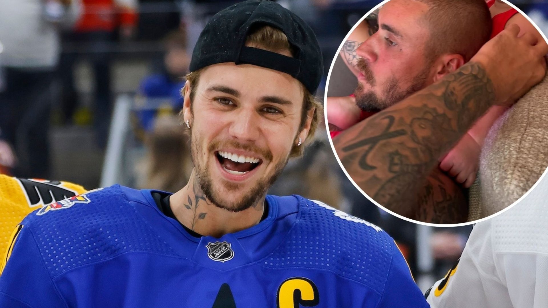 Justin Bieber comparte adorables fotos con su bebé Jack sobre sus hombros