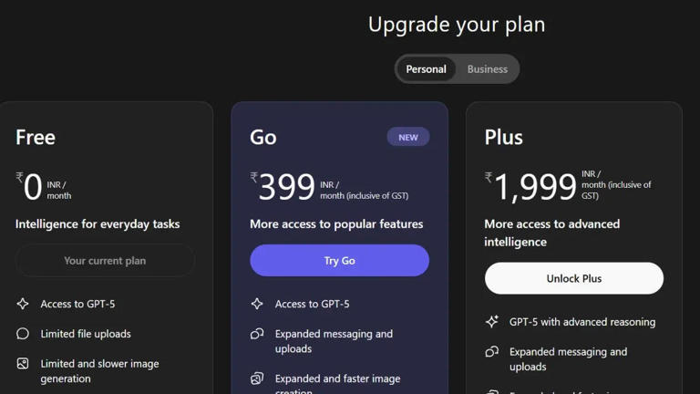 ChatGPT Go Plan Launched In India At Rs 399: Features, Benefits And How ...