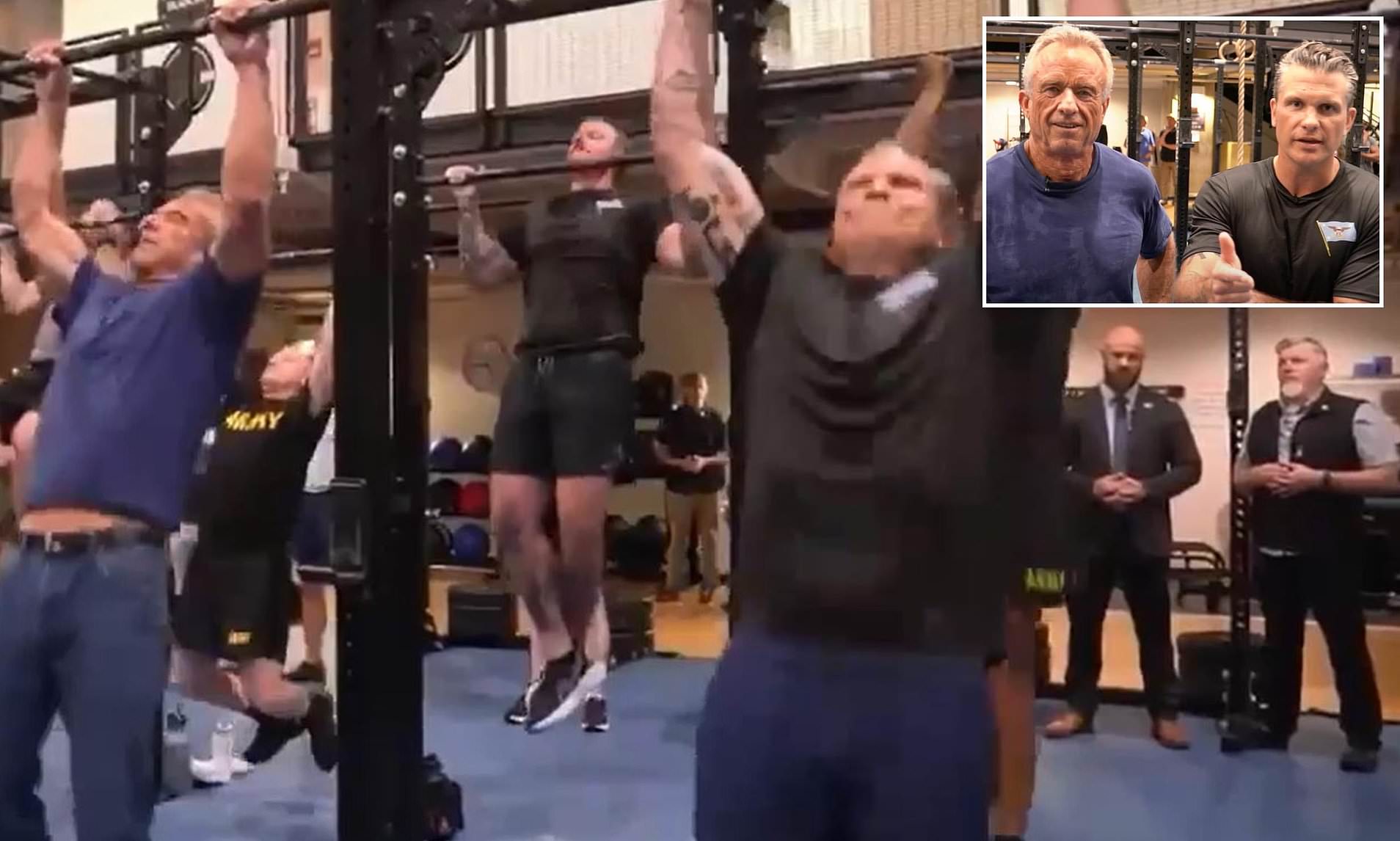 RFK Jr. and Pete Hegseth battle in fitness challenge.. but which Trump ...