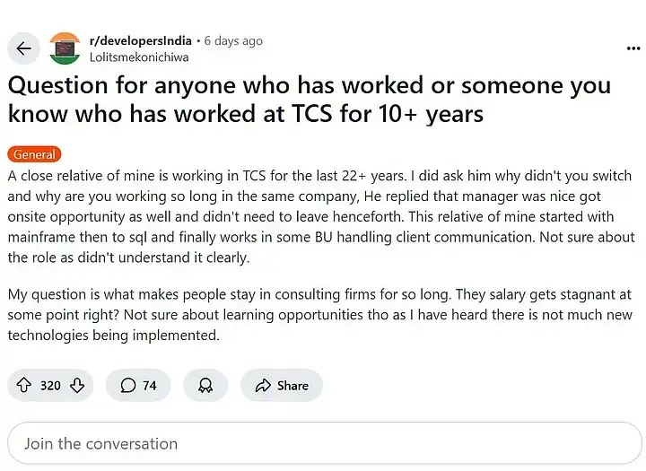 Why Do Many TCS Employees Stay For 10-20 Years? Here’s What A Reddit ...