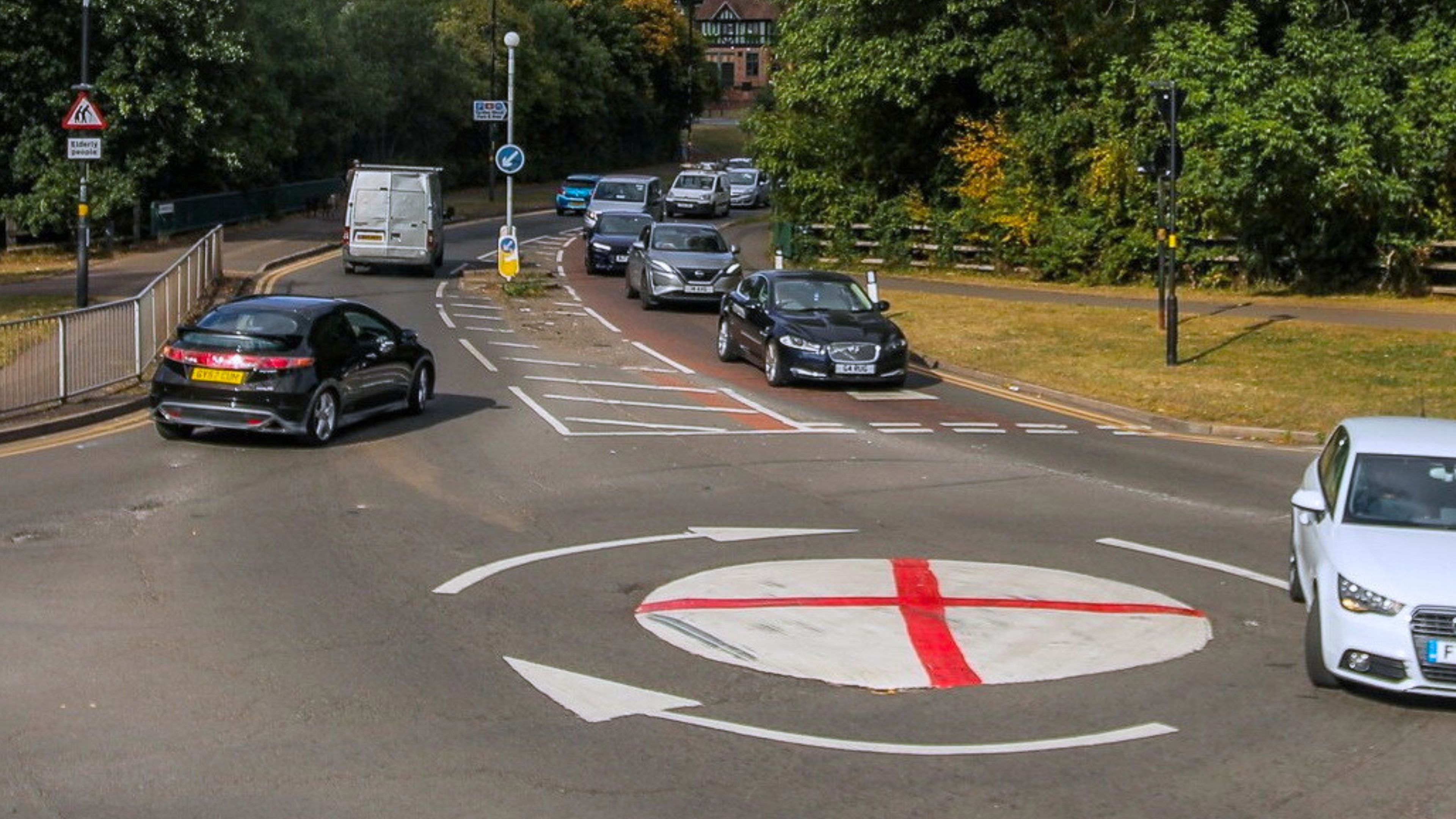 Residents in Birmingham paint St George’s Cross on mini-roundabouts ...